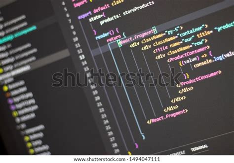 Programming Language On Black Screen Background Stock Photo Edit Now