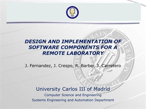 ppt design and implementation of software components for a remote