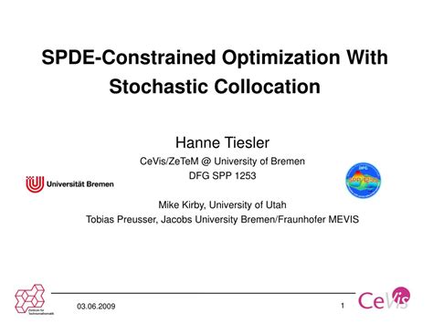Ppt Spde Constrained Optimization With Stochastic Collocation