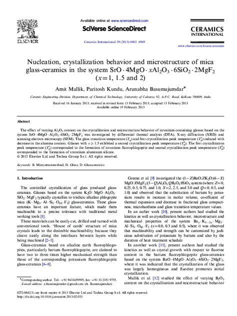 Pdf Nucleation Crystallization Behavior And Microstructure Of Mica