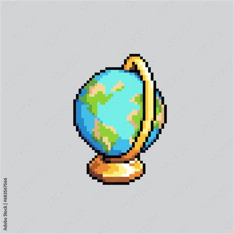 Pixel Art Illustration Globe Pixelated Globe School Globe Education Pixelated For The Pixel