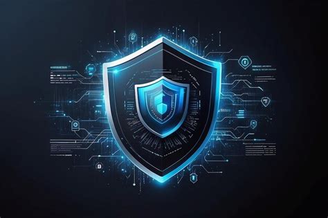 Premium Photo Shield Icon Cyber Security Digital Data Network Protection Future Technology