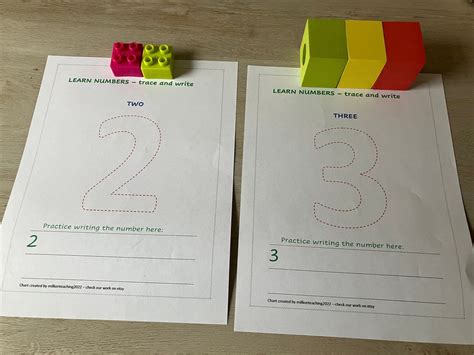 Trace And Write Numbers Etsy