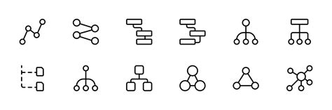 Hierarchy Line Icon Set Structure Hierarchy Chart Icon Set Line