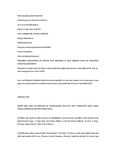 News Script Pdf