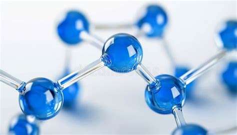 Luminous Blue Molecular Structure Connected Nodes Bright Pathways