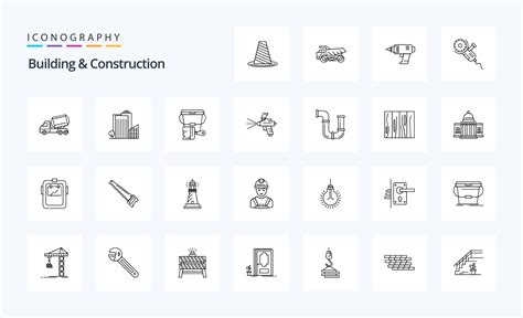 25 Building And Construction Line Icon Pack 18511292 Vector Art At Vecteezy