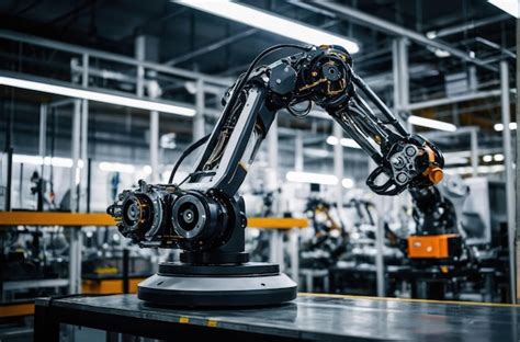 Premium Photo Industrial Robot Arms In Factory Automation