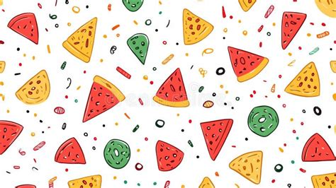 A Vibrant Abstract Pattern Featuring A Playful Arrangement Of Colorful Shapes And Forms Creating