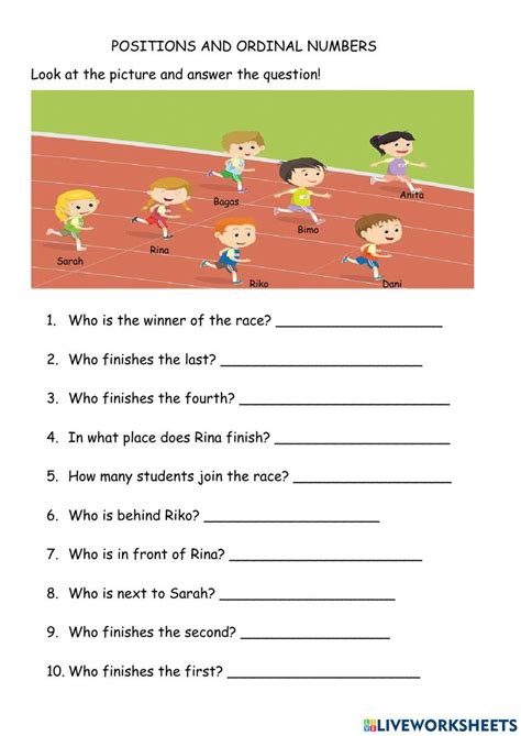 Free Worksheet On Ordinal Numbers Download Free Worksheet On Ordinal
