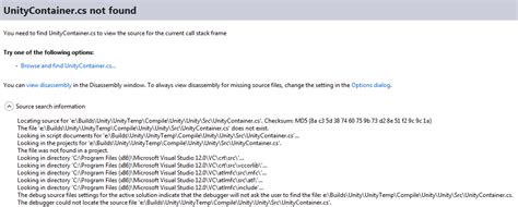 C Unitycontainer Cs Not Found Stack Overflow