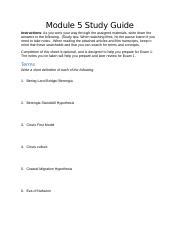 Module Study Guide Docx Module Study Guide Instructions As You Work Your Way Through The