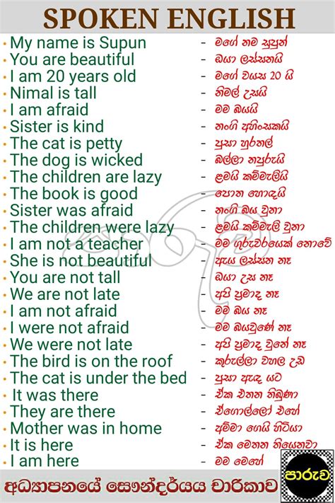 පාරුව Spoken English