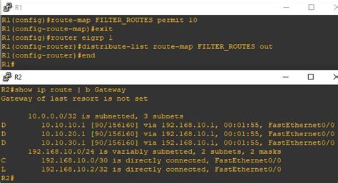 seeing different behavior when apply empty route map under eigrp and bgp
