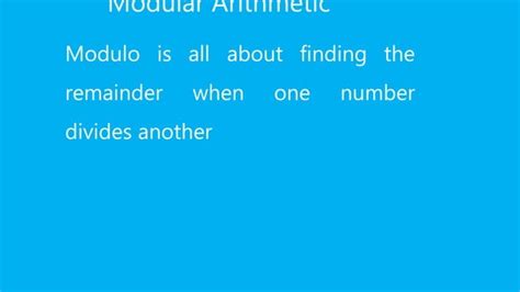 Modular Arithmetic Revision Card Pptx