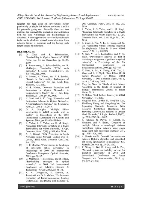 A Review On Network Survivability In Optical Networks Pdf