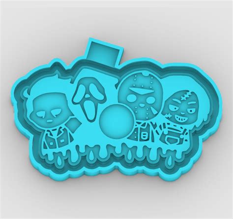 Halloween Horror Characters Chucky Jason Screem Leatherface Freshie Mold STL For