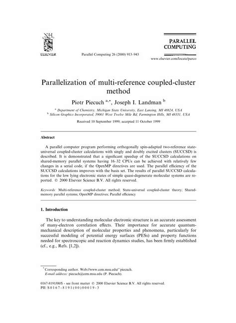 PDF Parallelization Of Multi Reference Coupled Cluster Method DOKUMEN TIPS