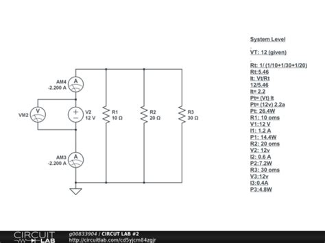 Circut Lab 2 Circuitlab