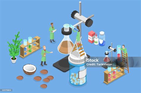 3d 아이소 메트릭 플랫 벡터 미용 및 화학의 일러스트 레이 션 3차원 형태에 대한 스톡 벡터 아트 및 기타 이미지 3차원 형태 공장 산업 건물 과학 Istock