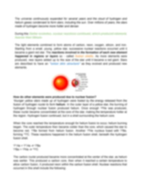 Solution Physical Science Stellar Formation Evolution Of Stars Nuclear