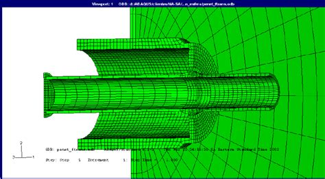 detail of the finite element model developed for the penetration of the