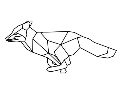 Printable Running Polygon Fox Coloring Page Geometric Coloring Pages