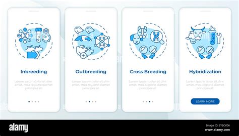 Breeding Types Blue Onboarding Mobile App Screen Stock Vector Image