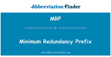 Mrp Significa Prefijo De Número De Redundancia Mínima Minimum Redundancy Prefix
