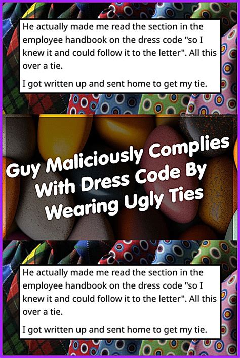 Guy Maliciously Complies With Dress Code By Wearing Ugly Ties Artofit