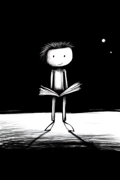 Premium Ai Image A Drawing Of A Man With A Book Called A Character