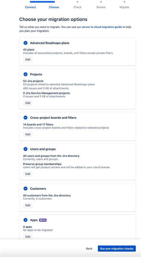 Choose What Jira Data To Migrate Using The Assistant Atlassian Support