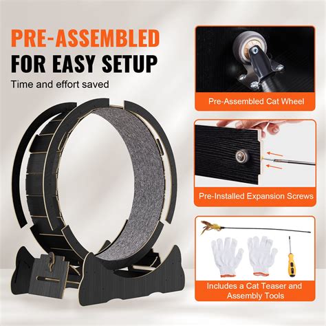 Vevor Cat Exercise Wheel Large Cat Treadmill Wheel For Indoor Cats 43 3 Inch Cat Running Wheel