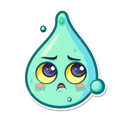스티커 만화 일러스트 귀엽다 작은 슬픈 얼굴 벡터 고립 된 만화 눈물 방울과 스티커 디자인 상표 만화 일러스트 Png 일러스트 및 벡터 에 대한 무료 다운로드