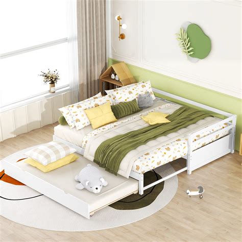 Extendable Daybed With Trundle Wood Twin To King Sofa Bed With Pull