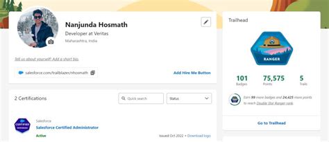 Nanjunda Hosmath On Linkedin Trailhead Trailblazercommunity Ranger Trailheadranger Salesforce