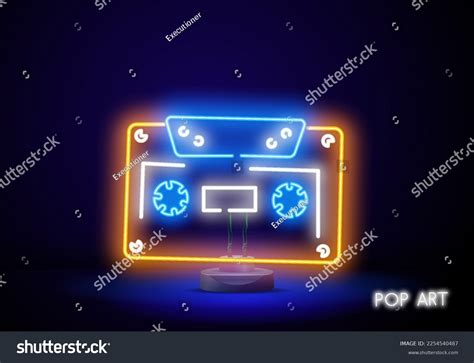 Cassetts Tape Recorder Neon Sign Vector Stock Vector Royalty Free 2254540487 Shutterstock