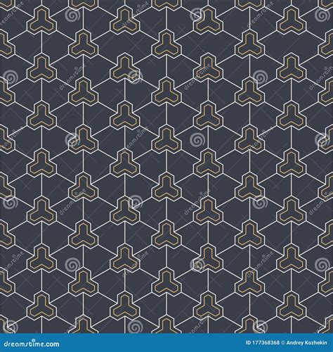 Abstract Seamless Pattern Geometric Tiles With Triple Weaving Elements Stock Vector