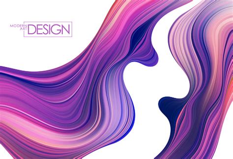 현대 다채로운 흐름 배경입니다 웨이브 리퀴드 모양 0n 흰색 배경입니다 0명에 대한 스톡 벡터 아트 및 기타 이미지 0명 3차원 형태 개념 Istock