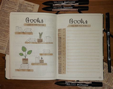 Book Bujo Layout Daily Planner Template