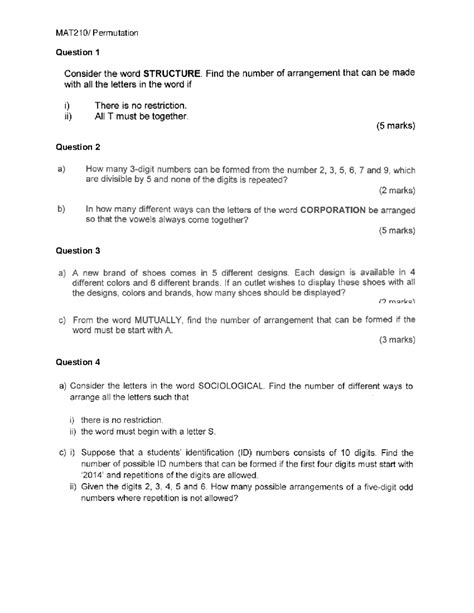 Compilation Pyq C02 Permutation Discrete Mathematics Mat210