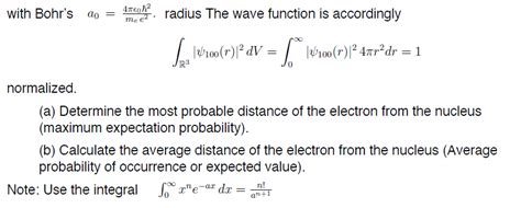 Solved 8 Hydrogen Atom The Wave Function Of An Electron In