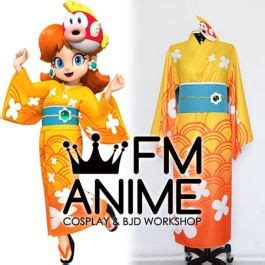 Super Mario Princess Daisy Kimono Yukata Cosplay Costume Game Cosplay Costume Fm Anime