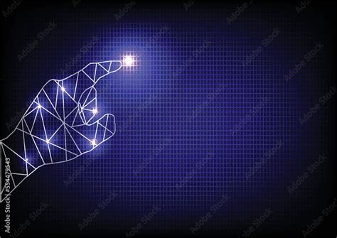 Low Poly Hand Scan Cyber Security Personal Identification Fingerprint