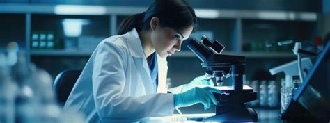 Premium Ai Image Modern Medical Research Laboratory Portrait Of Female Scientist Using