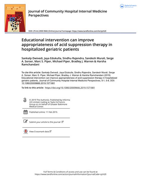 Pdf Educational Intervention Can Improve Appropriateness Of Acid Suppression Therapy In