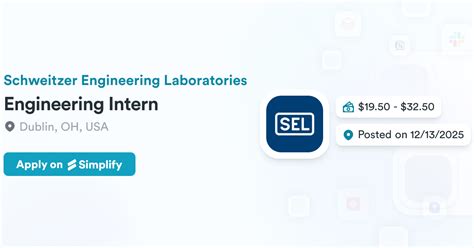 Engineering Intern Schweitzer Engineering Laboratories Simplify Jobs