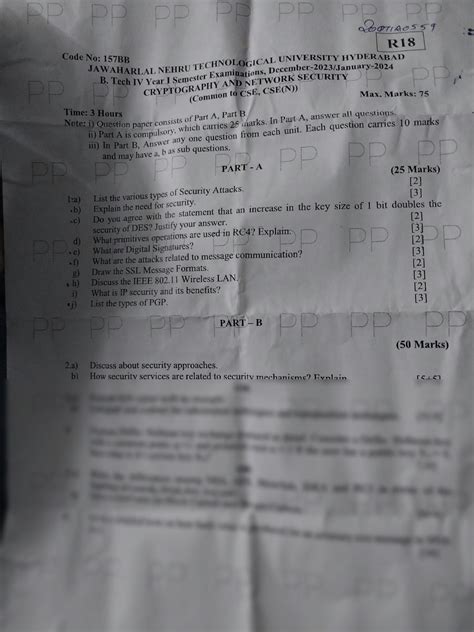 SOLUTION Cryptography And Network Security Question Paper Studypool