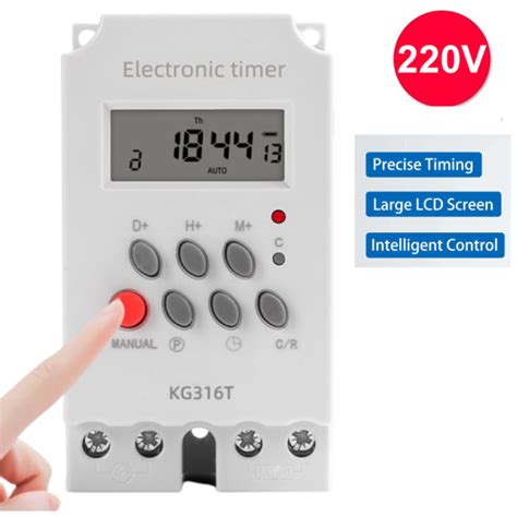 Kg316t Weekly Timer Switch 25a 220v Digital Programmable Time Relay Automatic Onoff