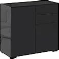 HOMCOM High Gloss Frame Sideboard Side Cabinet Push Open Design With 2 Drawer For Living Room